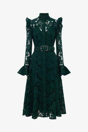LEO LIN Aliyah Lace Butterfly Sleeve Midi Dress