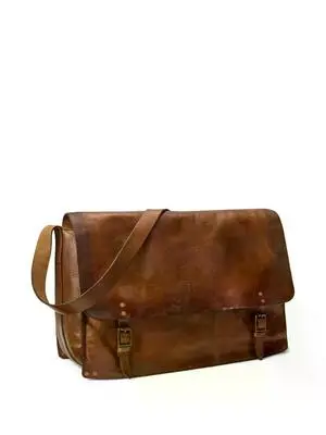 Ralph Lauren Hugo Buckle Leather Messenger Bag