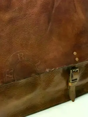 Ralph Lauren Hugo Buckle Leather Messenger Bag