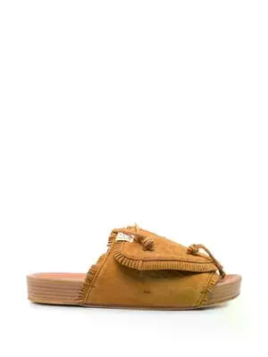 Visvim Christo Shaman-folk Fringed Sandals - Brown