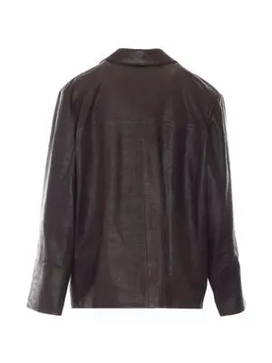 Saint Laurent Button-up Leather Jacket