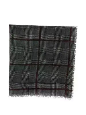 Faliero Sarti Cristopher Check-pattern Frayed Scarf - Grey