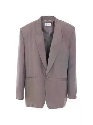 Saint Laurent Peak-lapel Silk Blazer - Grey
