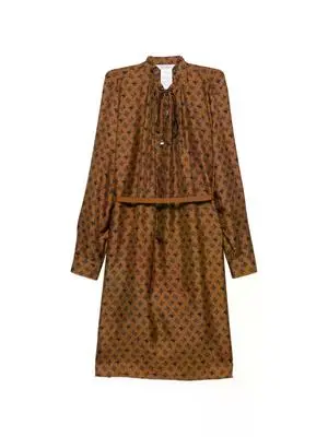 Max Mara Logo-print Belted Midi Dress
