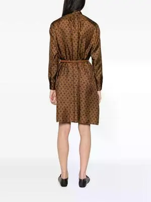 Max Mara Logo-print Belted Midi Dress