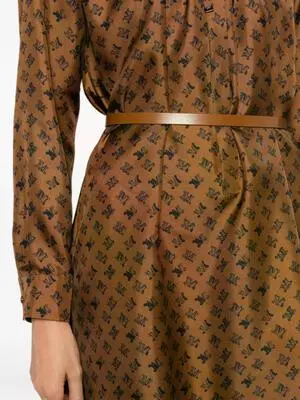 Max Mara Logo-print Belted Midi Dress
