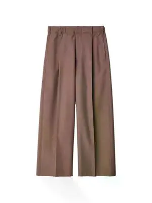 LEMAIRE Single-pleat Tailored Pants In Tropical Wool Blend - Brown