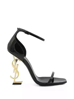 Saint Laurent Opyum Patent-leather Sandals - Black