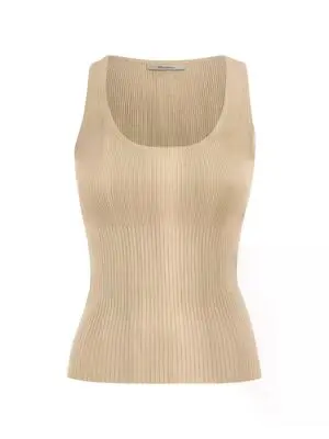 Max Mara Ribbed-knit Top - Neutrals