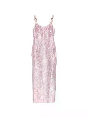 Versace Crushed-effect Buckled-straps Gown