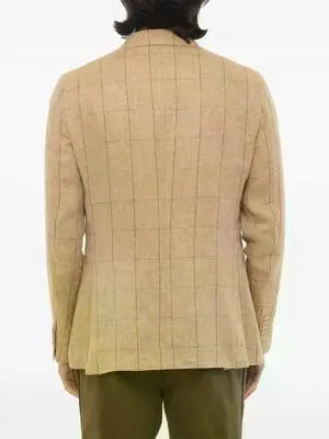 Corneliani Windowpane-pattern Linen Blazer