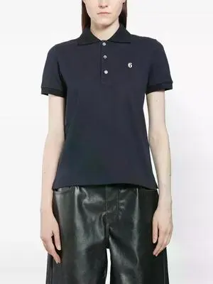 MAISON MARGIELA Logo-print Short-sleeve Polo Shirt - Black