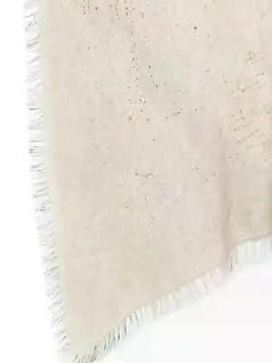 Avant Toi Foil-print Frayed Scarf - Neutrals