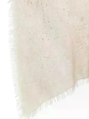 Avant Toi Foil-print Frayed Scarf
