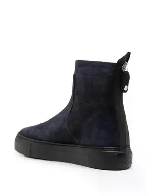 Agl Navy Suede Rear-zip Boots
