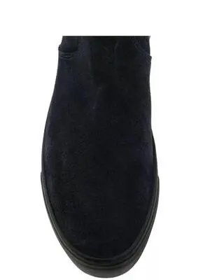 Agl Navy Suede Rear-zip Boots