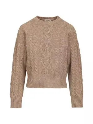 Max Mara Cable-knit Crew-neck Sweater - Neutrals