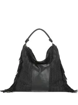 REPTILE'S HOUSE Vasia Braided Leather Tote Bag - Black