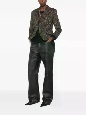 R13 Leopard-print Buttoned Blazer - Brown