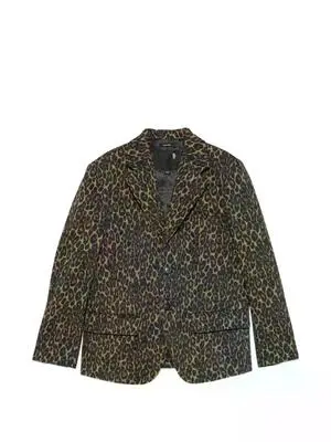 R13 Leopard-print Buttoned Blazer - Brown