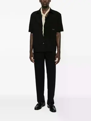 Emporio Armani Pressed-crease Straight-leg Trousers - Black