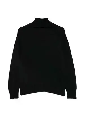 LISA YANG Denie High-neck Button-up Cardigan - Black