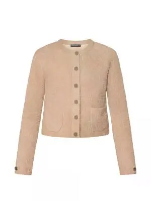 BETTY BARCLAY Button-up Patch-pocket Cardigan - Neutrals