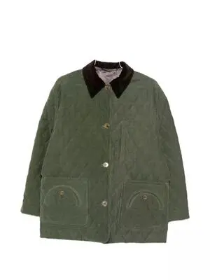 BLAZÉ MILANO Quilted Corduroy-collar Jacket - Green