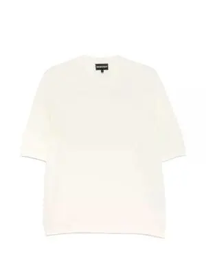 Emporio Armani Chevron-knit Short-sleeve Top