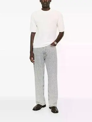 Emporio Armani Chevron-knit Short-sleeve Top