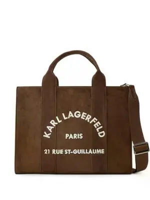 Karl Lagerfeld Rue St-guillaume Suede Square Tote Bag