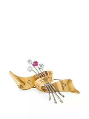 LB EXCLUSIVE Scroll Motiff Brooch - Gold