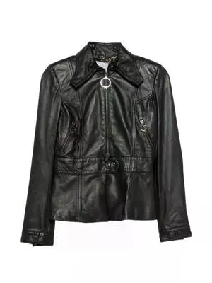 John Richmond 2000s Zip-up Leather Jacket - Black
