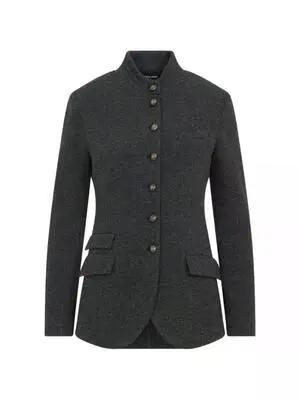 Giorgio Armani Slim-fit Herringbone-pattern Jacket - Grey