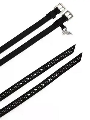 Karl Lagerfeld K/signature Rhinestone Double Belt