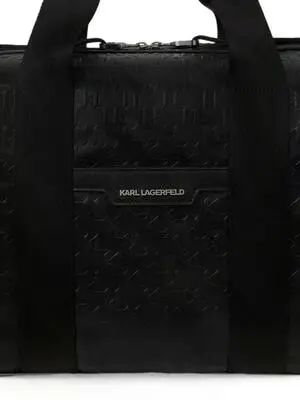 Karl Lagerfeld Monogram Perforated Weekender Bag