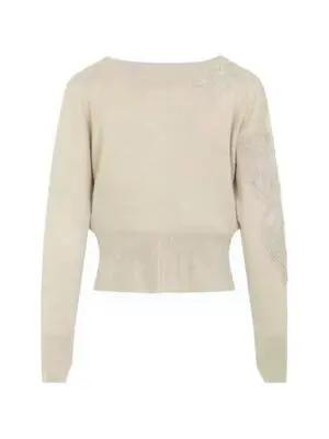 Ermanno Scervino Lace-embellished Cashmere Sweater