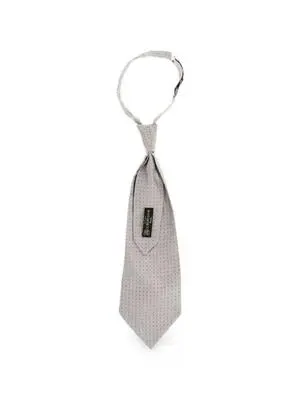 Corneliani Checked Silk Tie - Grey