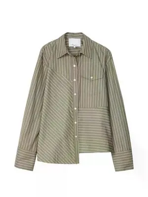 3.1 Phillip Lim Asymmetrical Striped Shirt - Green