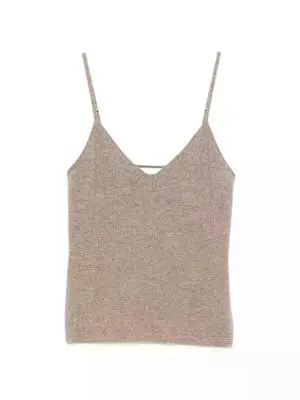 Eric Bompard Cashmere V-neck Tank Top - Neutrals