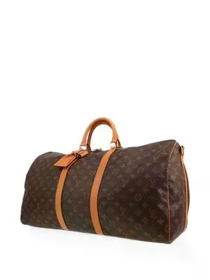 LOUIS VUITTON Monogram Keepall 55 Travel Bag - Brown