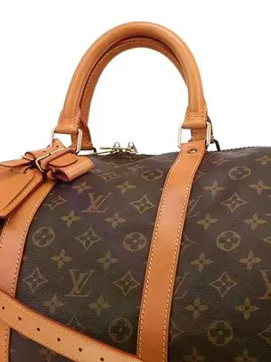 LOUIS VUITTON Monogram Keepall 55 Travel Bag - Brown