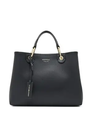 Emporio Armani Handbag With Gold Handles "shopping Bag - Black