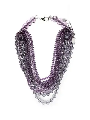 Emporio Armani Necklace With Purple Beads - Pink