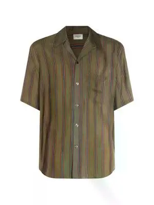 Saint Laurent Striped Short-sleeve Shirt - Green