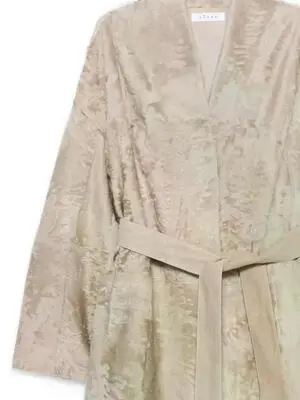 LISKA Buttoned Belted Coat