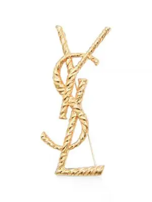 Saint Laurent Cassandre Brooch - Gold
