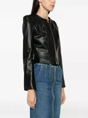 Elisabetta Franchi Peplum-hem Leather Jacket