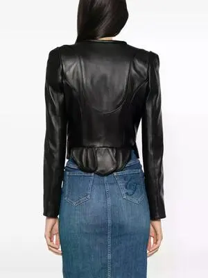Elisabetta Franchi Peplum-hem Leather Jacket