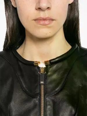 Elisabetta Franchi Peplum-hem Leather Jacket